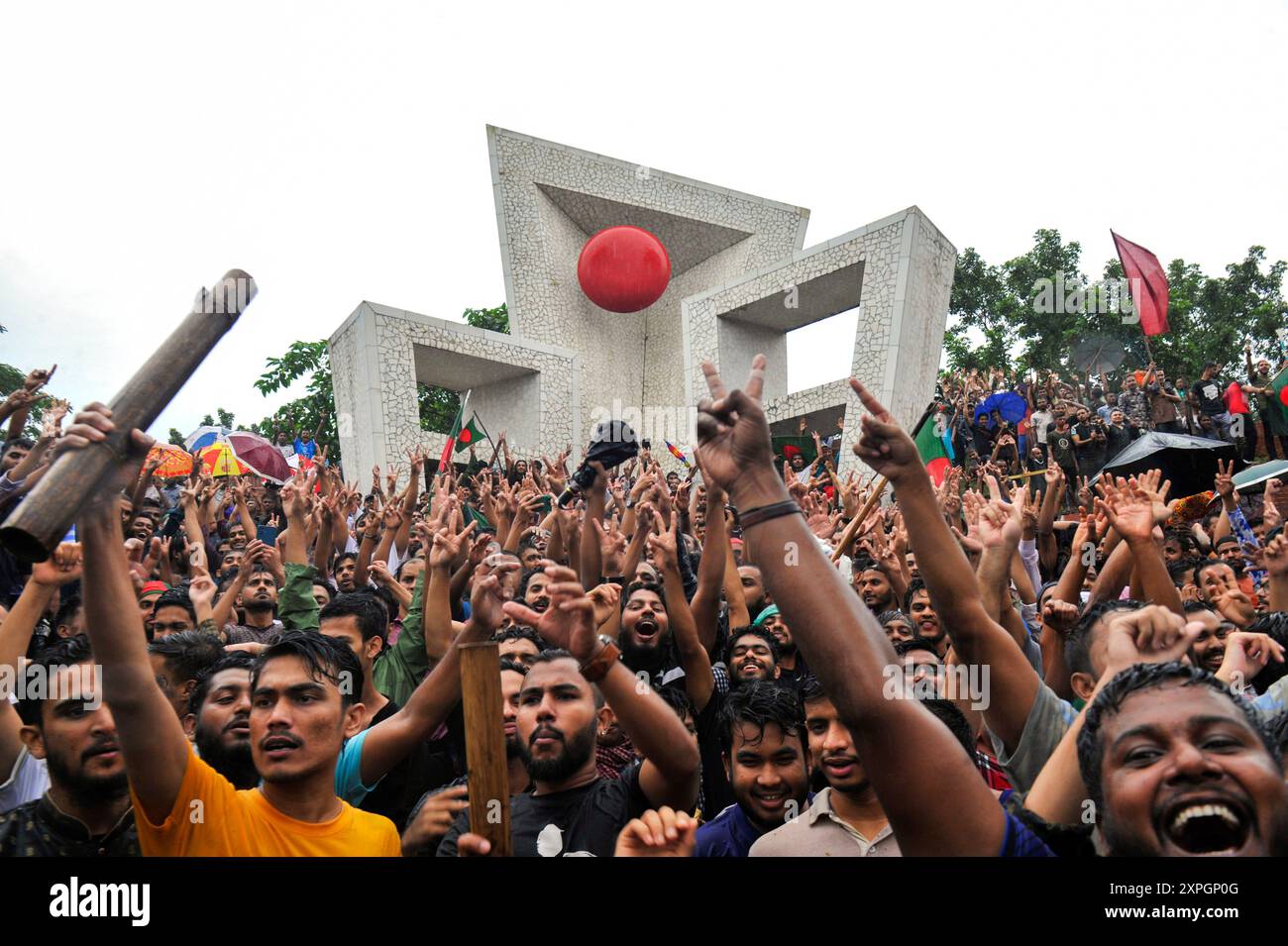 At the Sylhet Martyr Monument premises, People celebrating in joyous ...