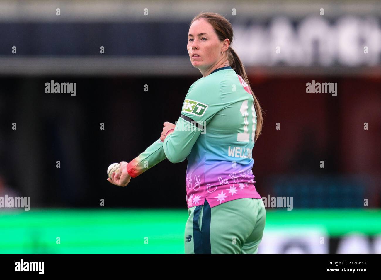 Amanda-Jade Wellington of Oval Invincibles prepares to bowl during the ...