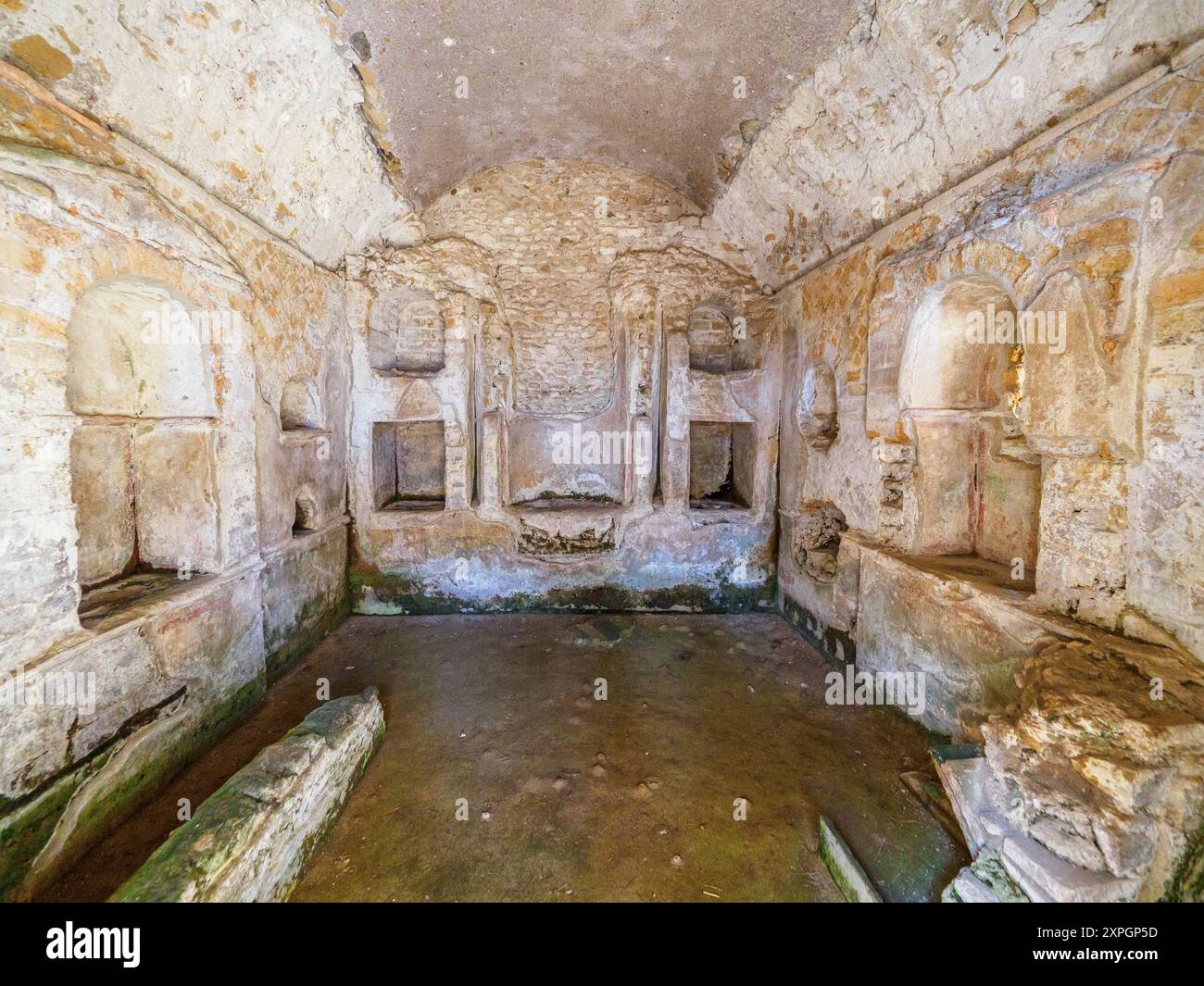 Funerary niches of a burial building in the Necropolis of Portus in the ...