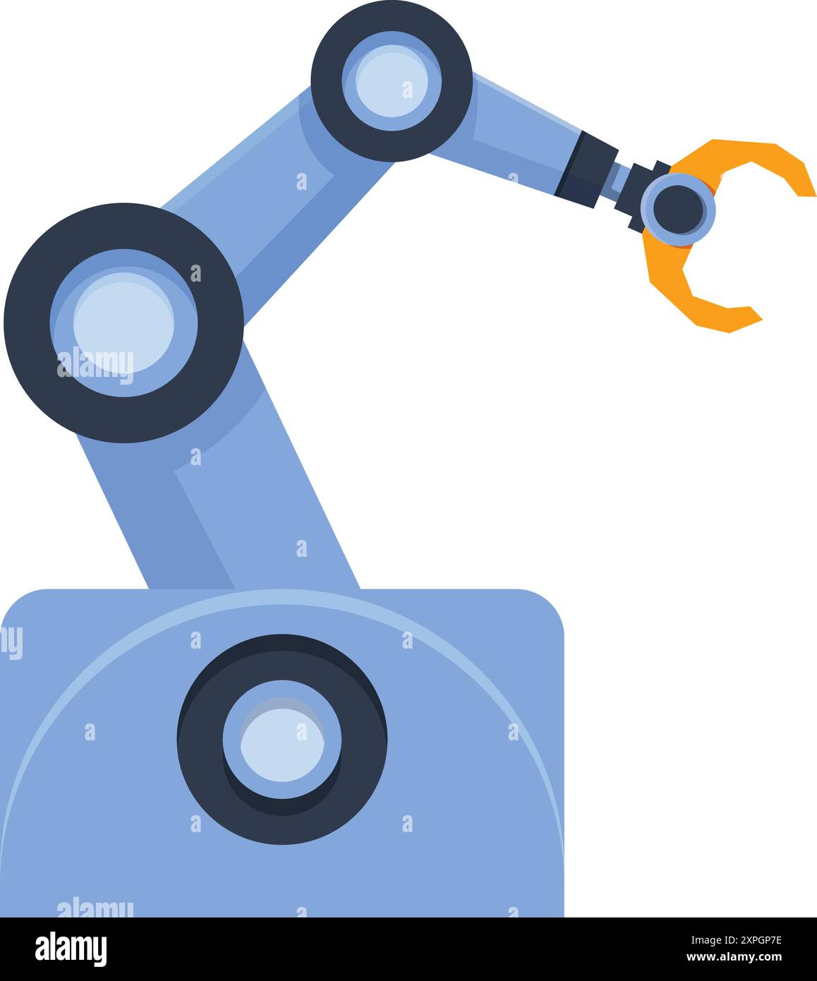 Industrial robotic arm working with open claw on white background Stock ...