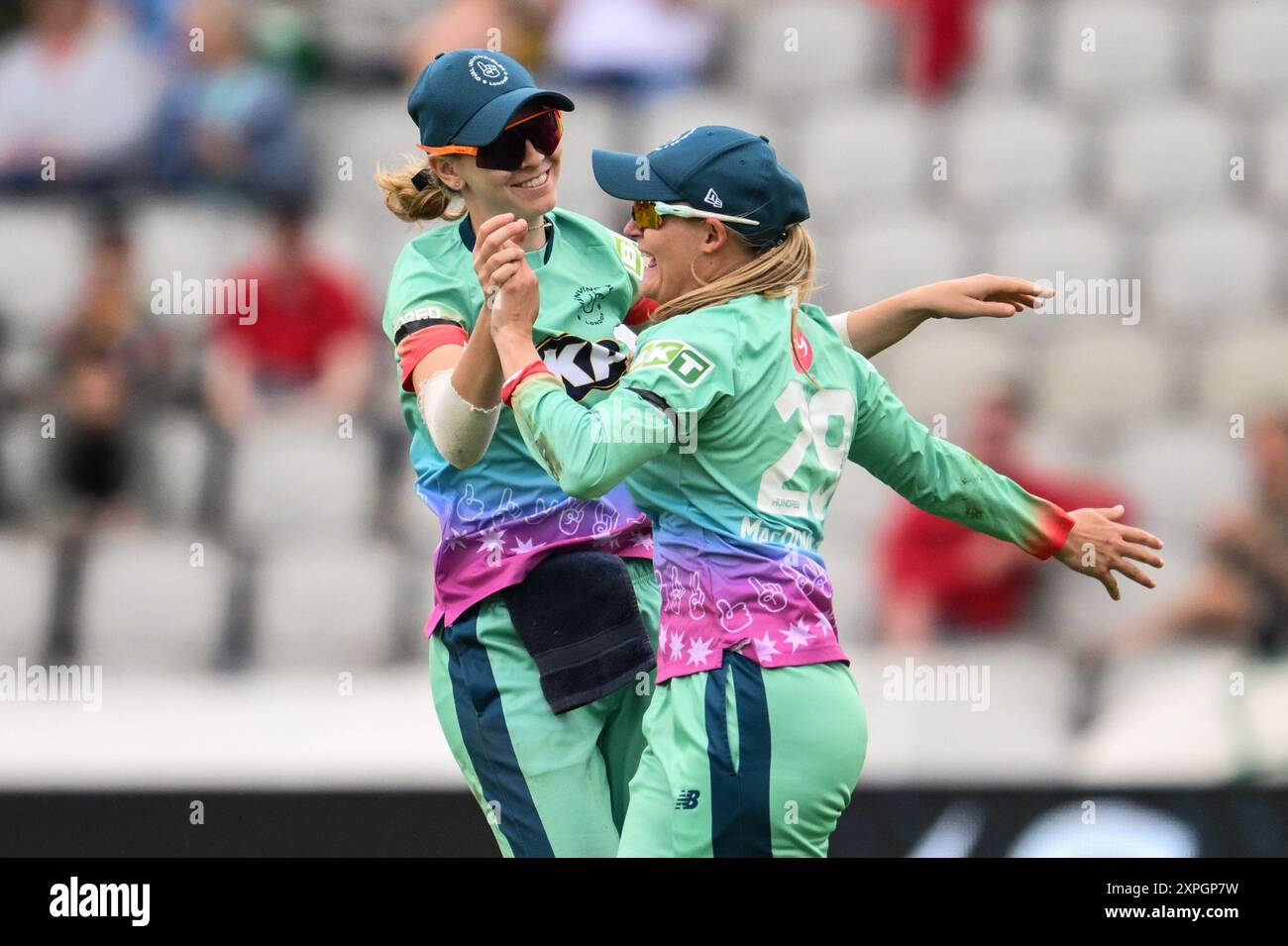 Ryana Macdonald-Gay of Oval Invincibles celebrates the dismissal of ...