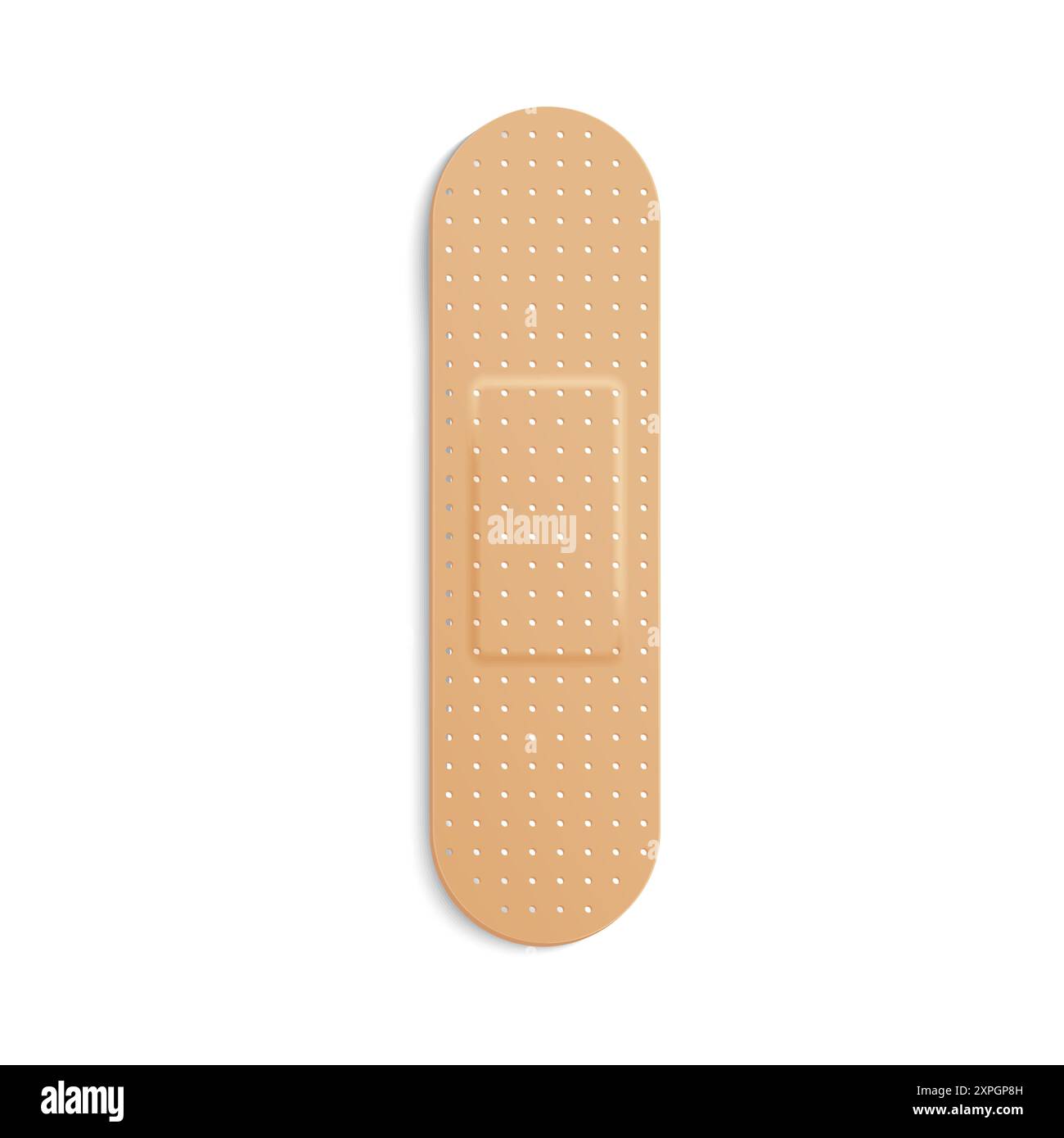 Beige adhesive plaster to fix and repair skin wound, elastic strip vector illustration Stock ...