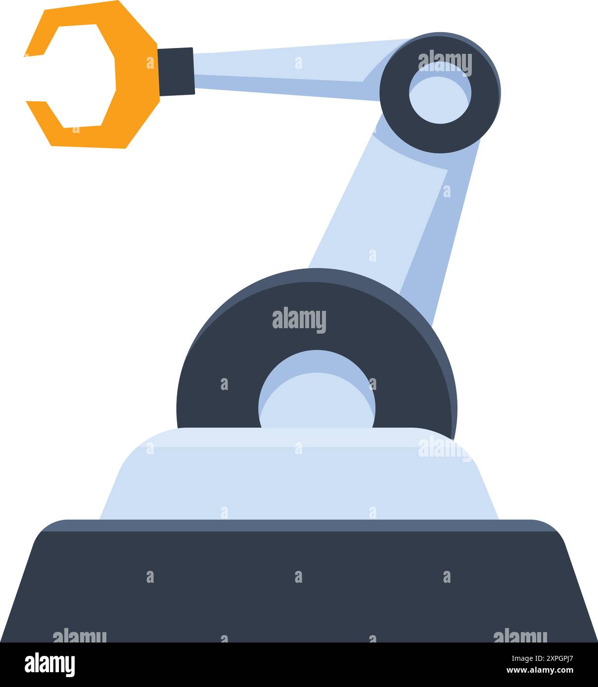 Modern industrial robot manipulator arm with open claw gripper, isolated on white background ...