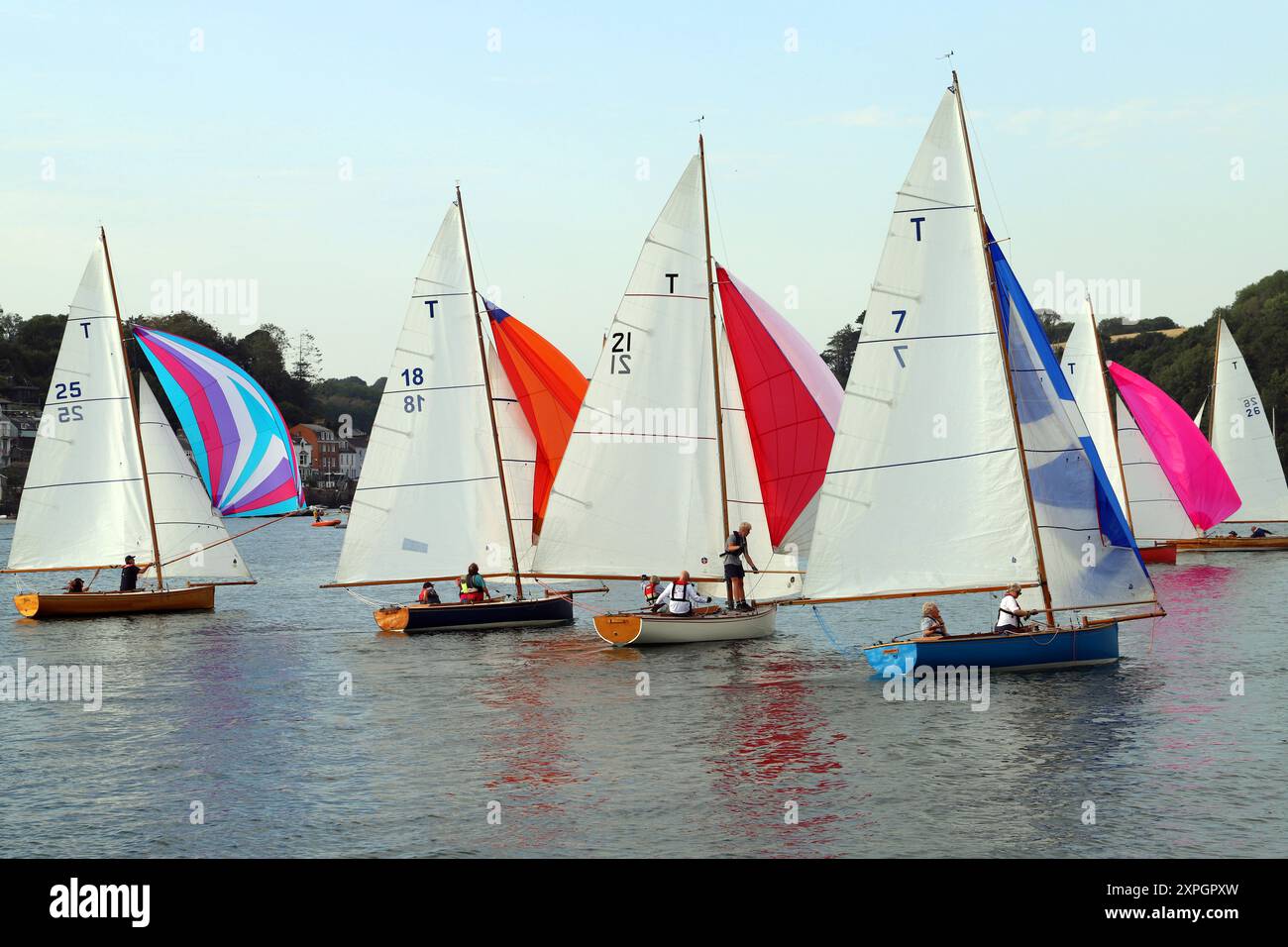 Troy Keelboat Class dinghies racing in Fowey Harbour Stock Photo - Alamy
