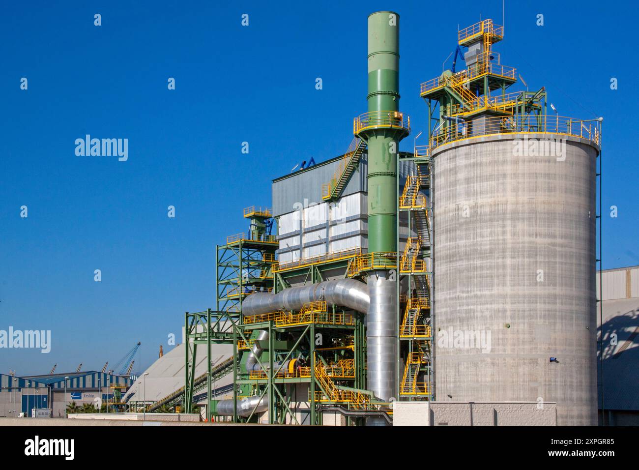 Industrial conservation silo under a cloudless blue sky Stock Photo - Alamy