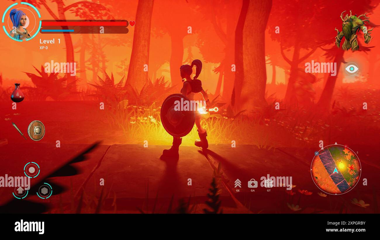 Video Game Mock-up Screen: Fun Gameplay of 3D Colorful Fantasy Role ...