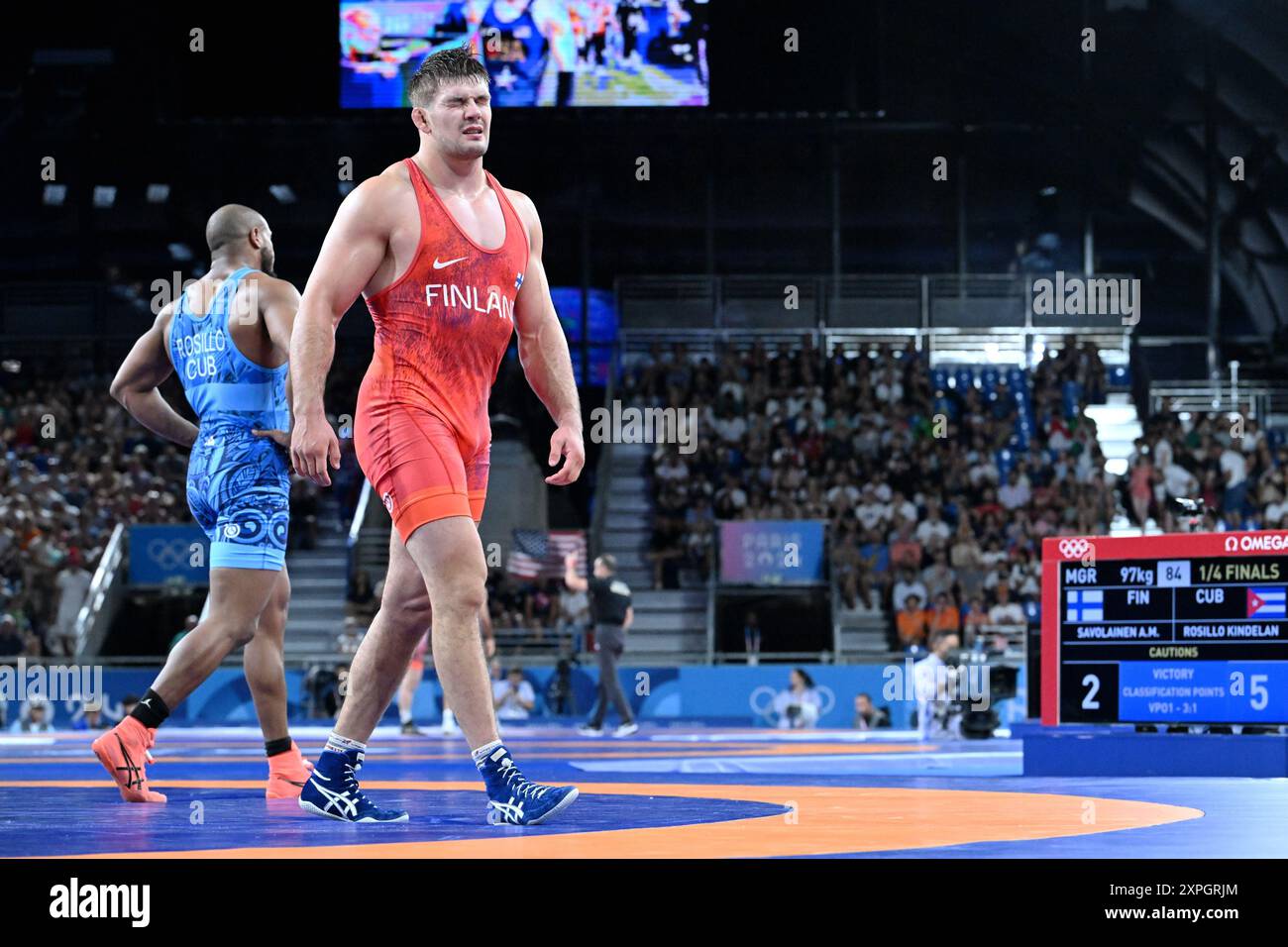 Paris, France. 06th Aug, 2024. Arvi Savolainen of Finland loses to ...