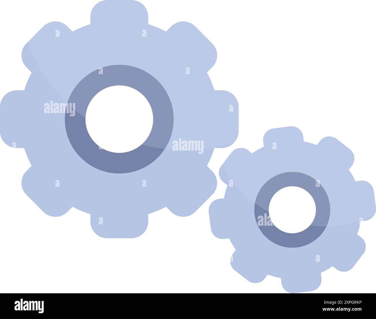 Two blue cogwheels rotating, symbolizing teamwork and cooperation in ...