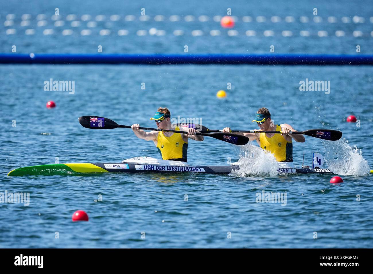 Jean van ser Westhuyzen and Tom Green of Australia compete during Men's ...