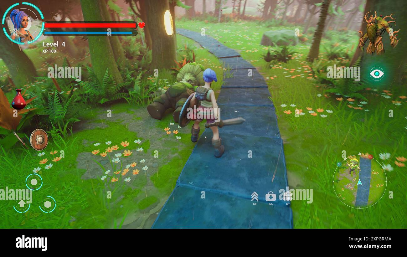 Video game character female on screen hi-res stock photography and ...