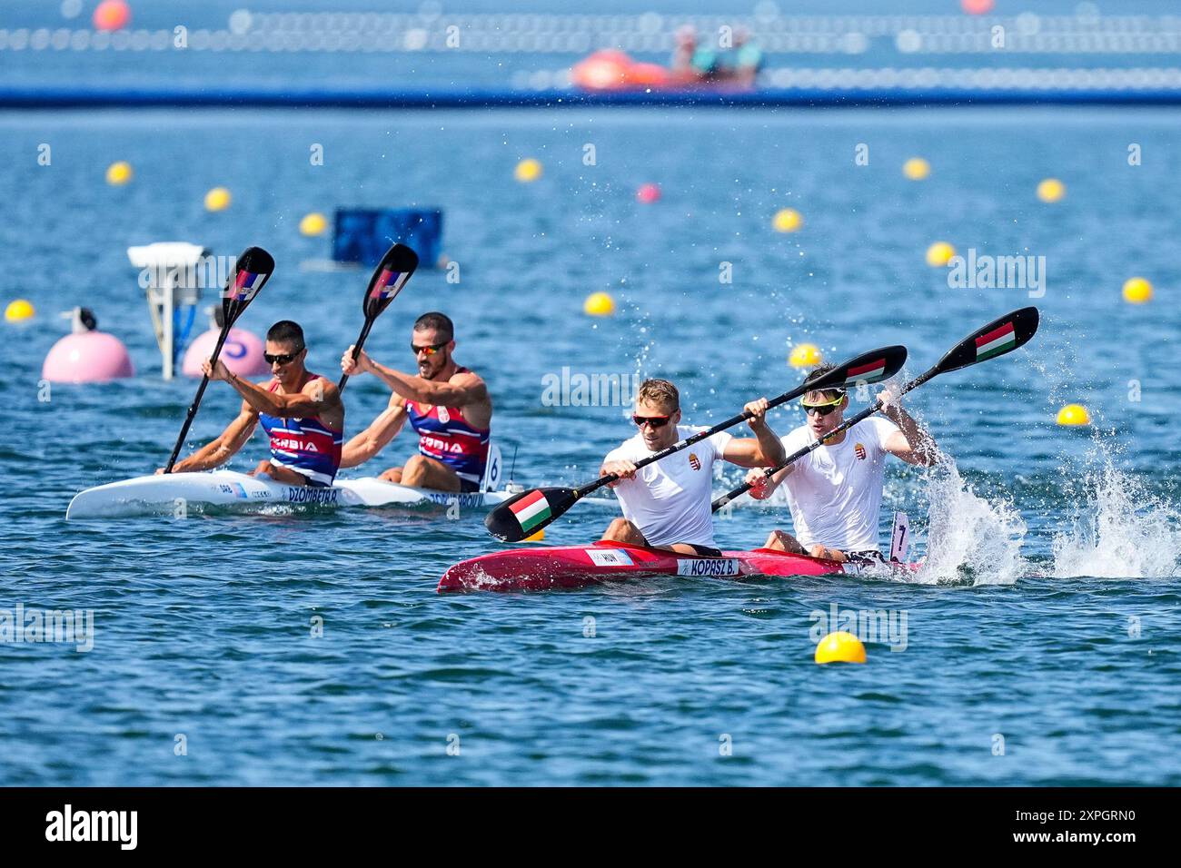 Bence Nadas and Sandor Totka of Hungary compete during Men's Kayak ...