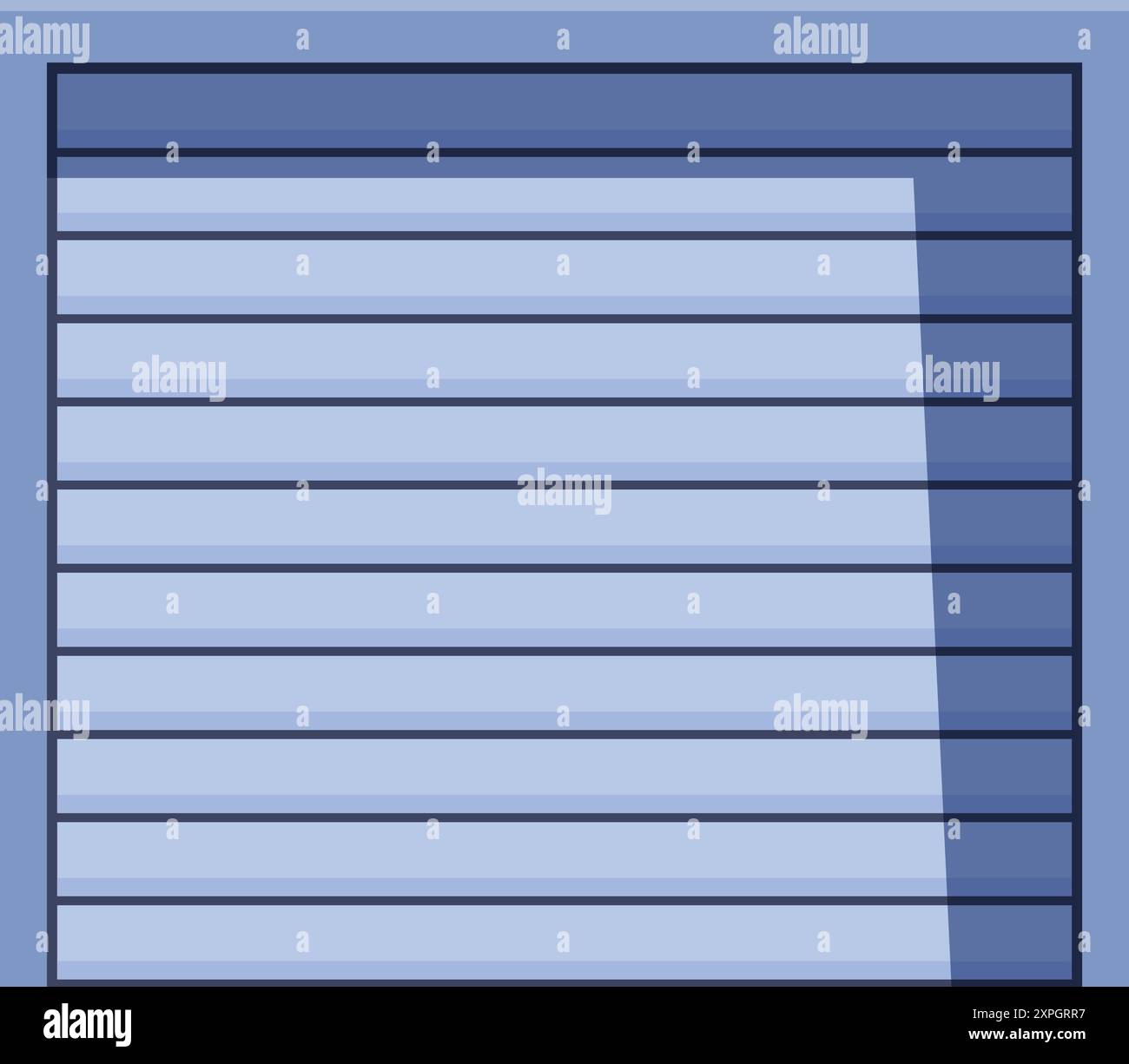 Blue metal roller shutter door is closing down and opening up Stock ...