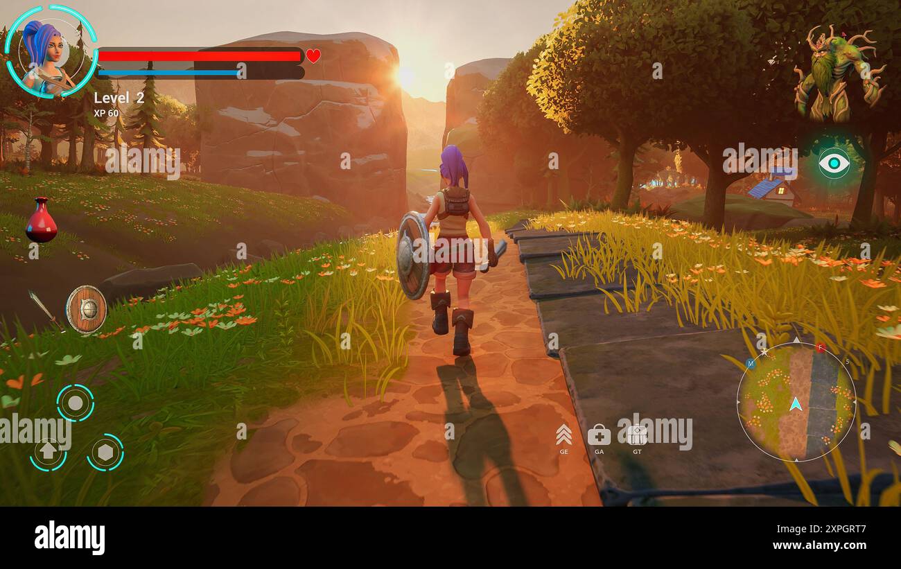 Fun Arcade Role-Playing Video Game for Mock-up Gaming Content: Gameplay ...