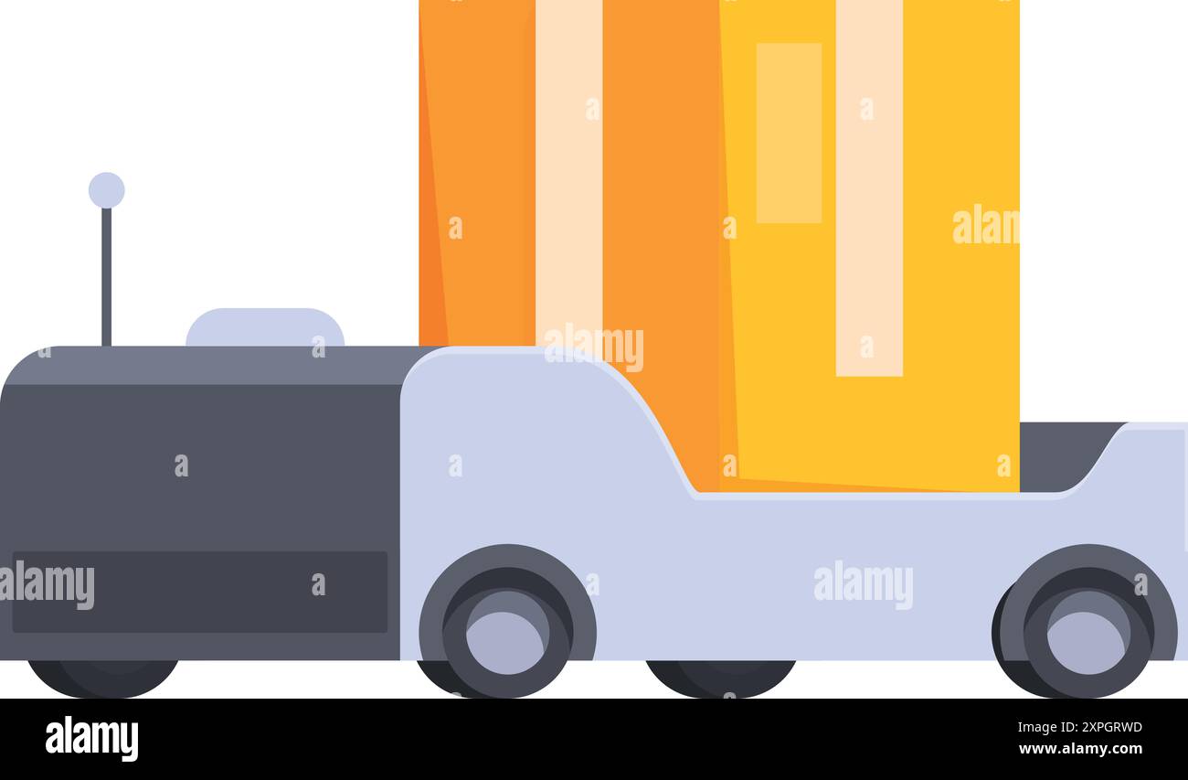 Autonomous vehicle carrying a large box, revolutionizing warehouse ...