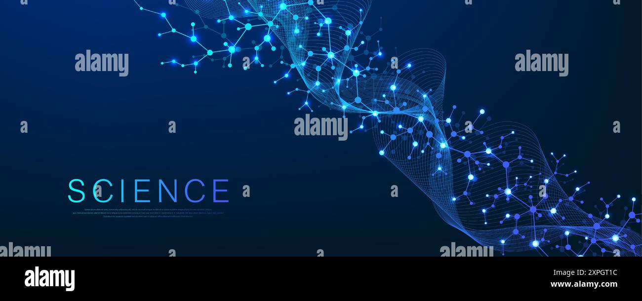 Molecular abstract structure and genetic engineering DNA. Healthcare ...