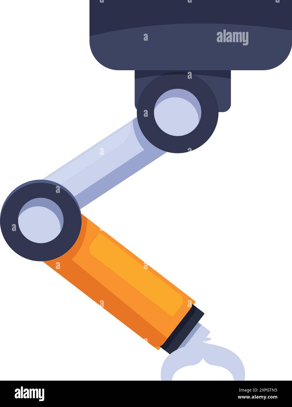 Industrial robot arm is shown picking up an object, showcasing automation in the manufacturing ...