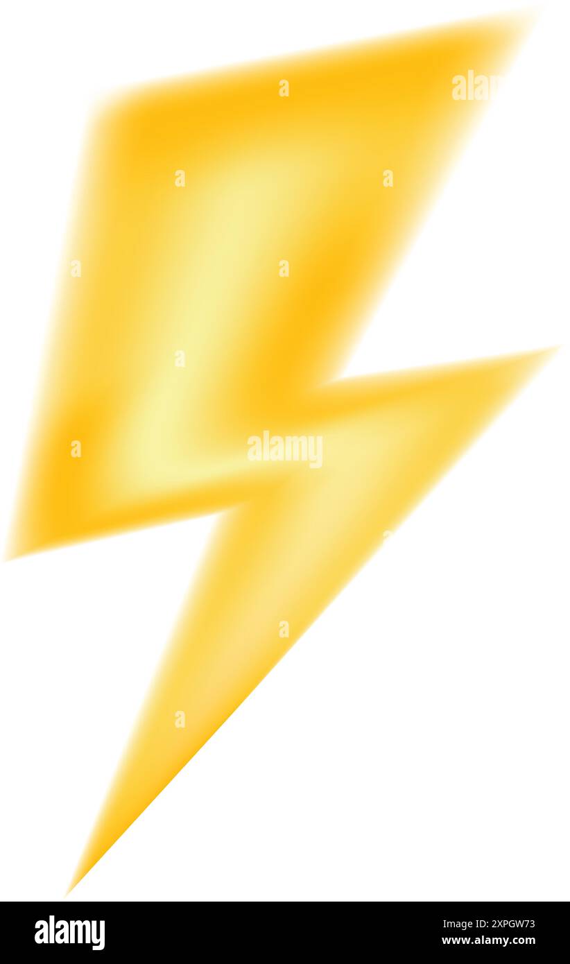 Yellow lightning bolt is striking from the sky, symbolizing power Stock ...