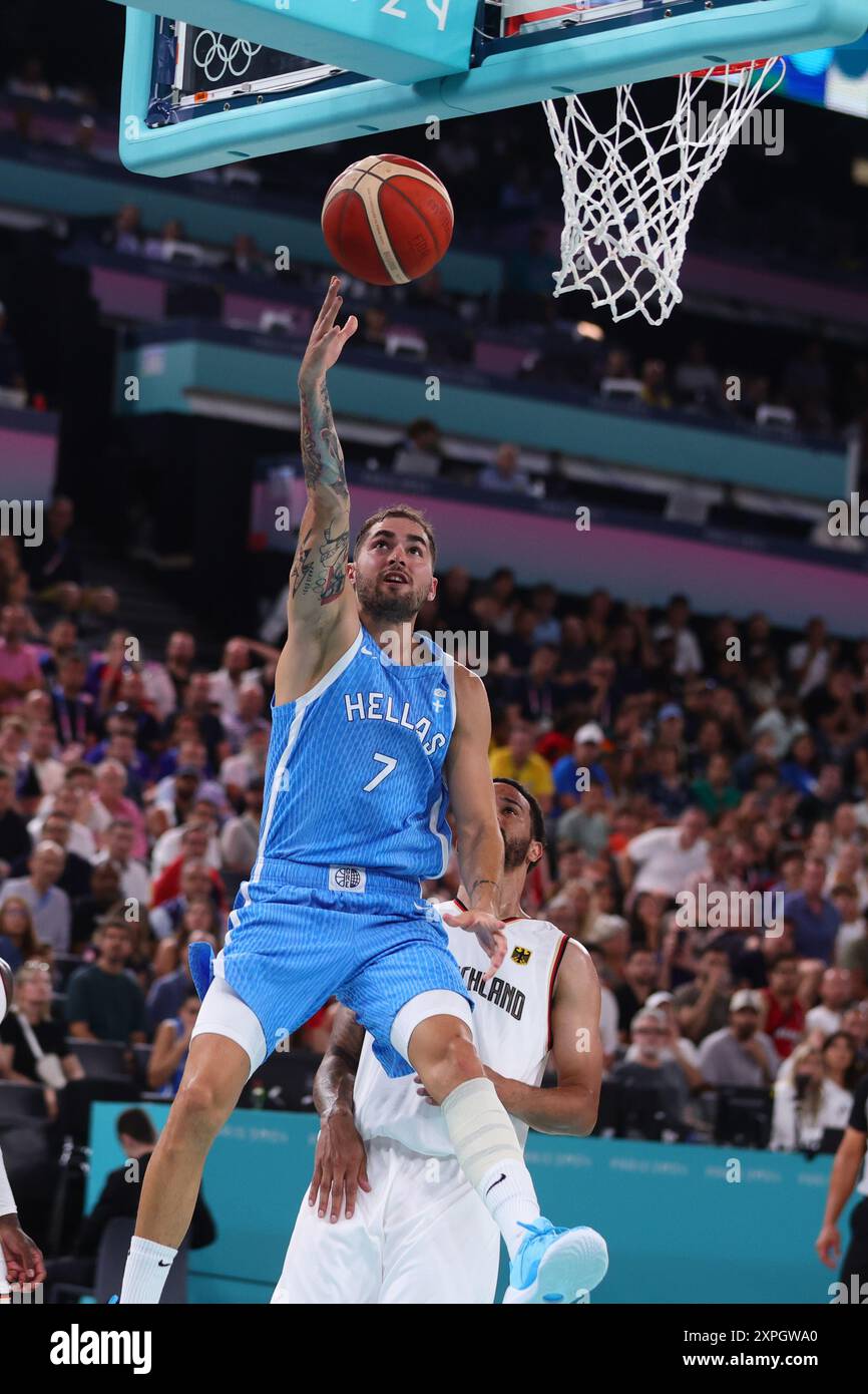 Paris, France. 06th Aug, 2024. Greece guard Vasileios Toliopoulos (7 ...