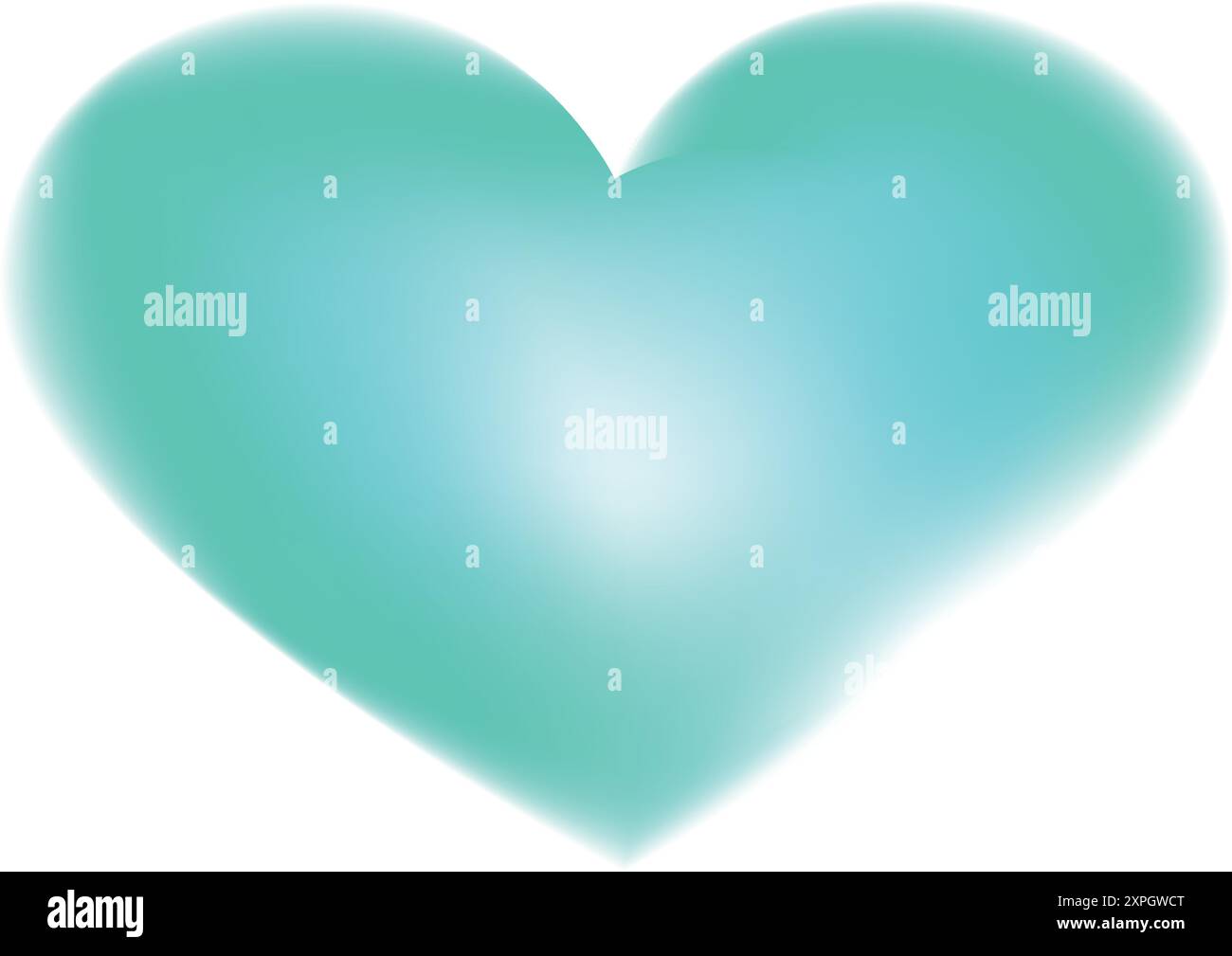 Gradient teal heart shape glowing on a white background Stock Vector ...