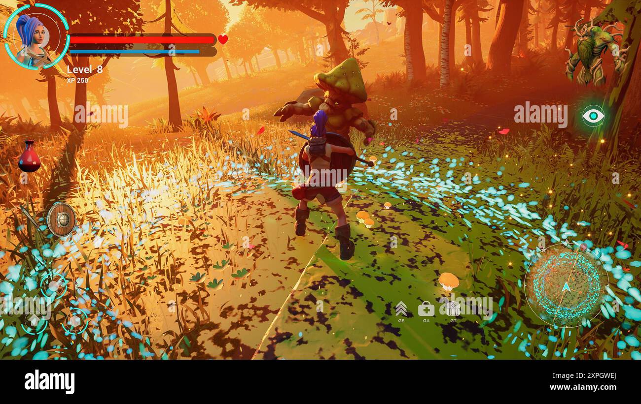 Video Game Mock-up Screen: Fun Gameplay of 3D Colorful Fantasy Role ...