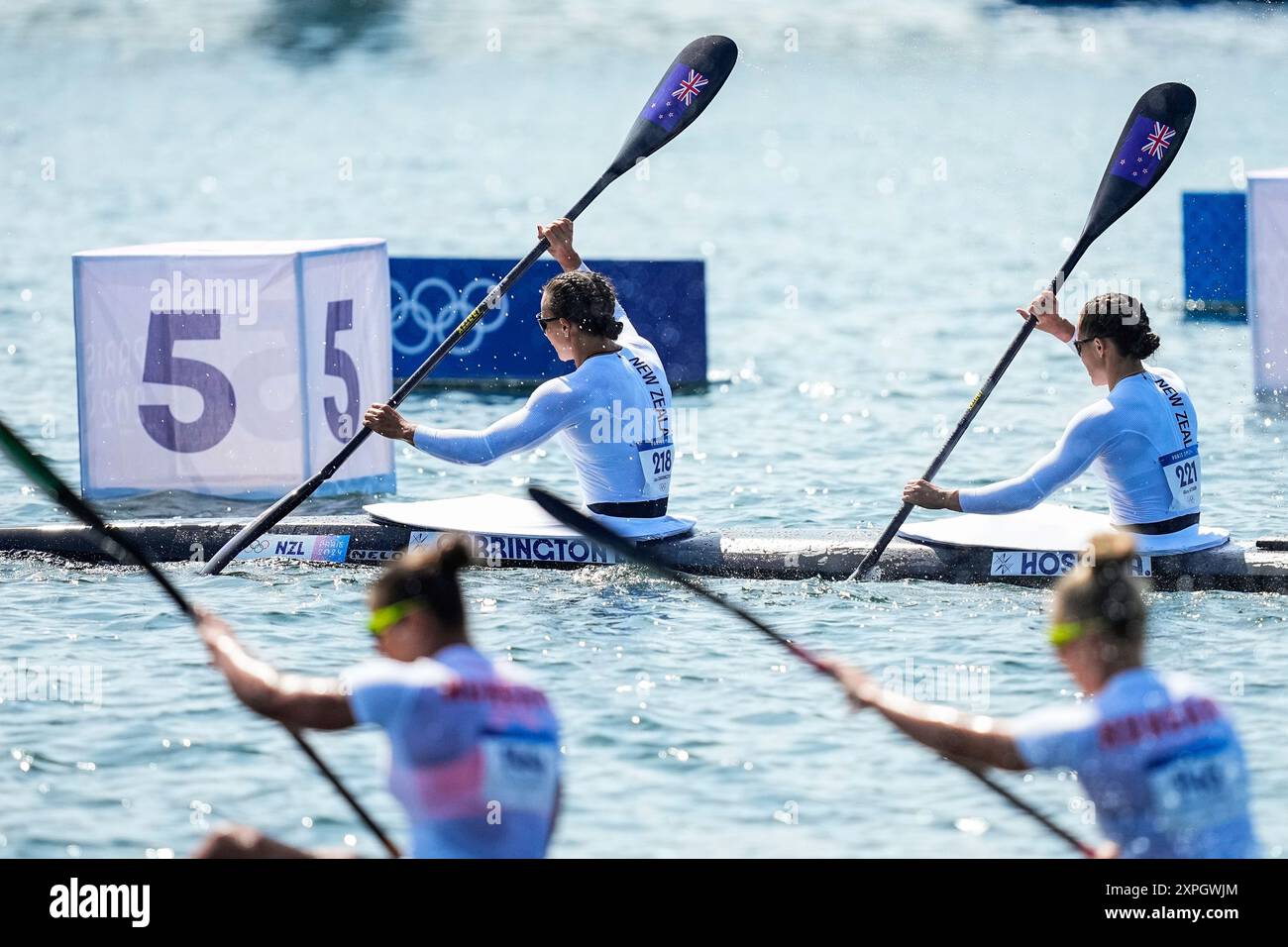 Lisa Carrington and Alicia Hoskin of New Zealand compete during Women's ...