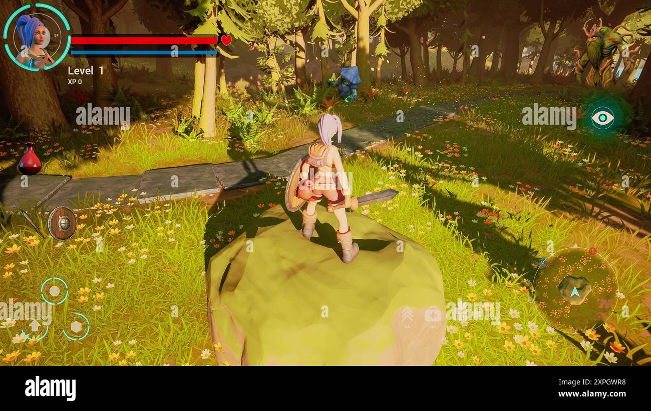 Gameplay for Mockup Screen: Fantasy Role Playing Video Game Featuring ...