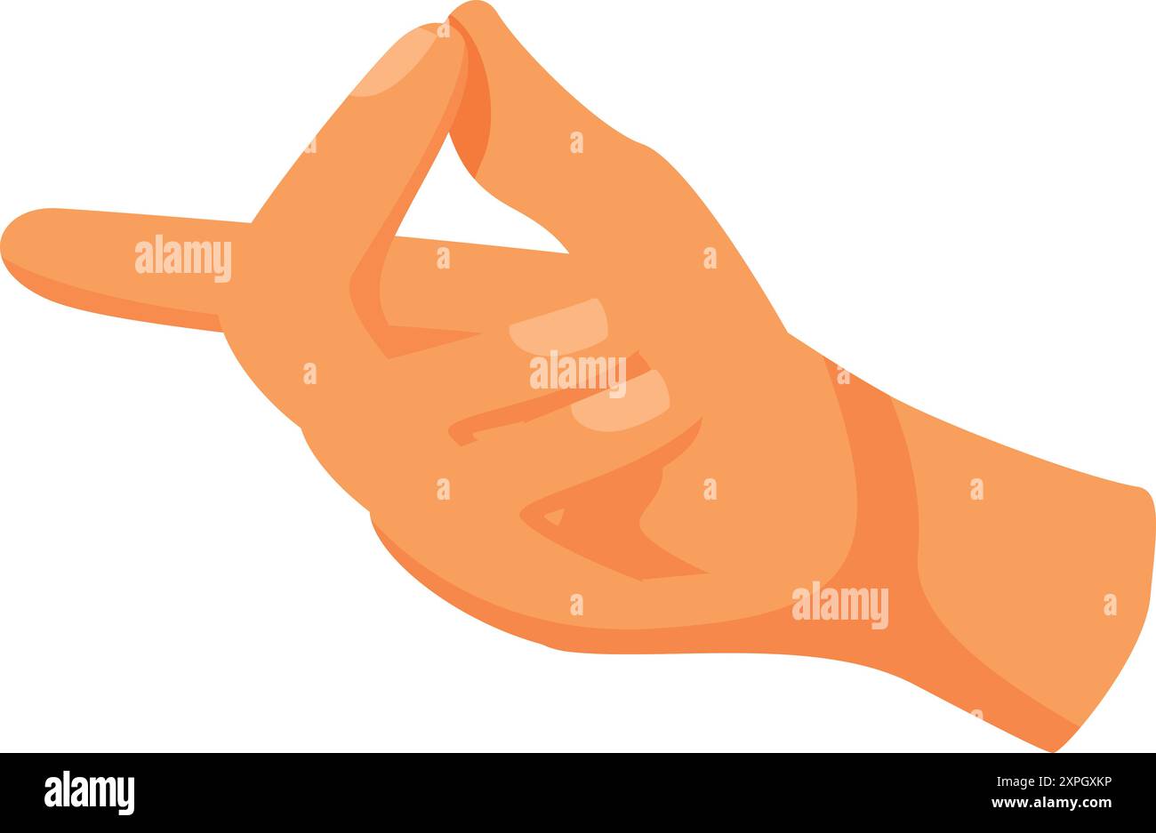 Hand is making a gesture with the index finger and thumb touching ...