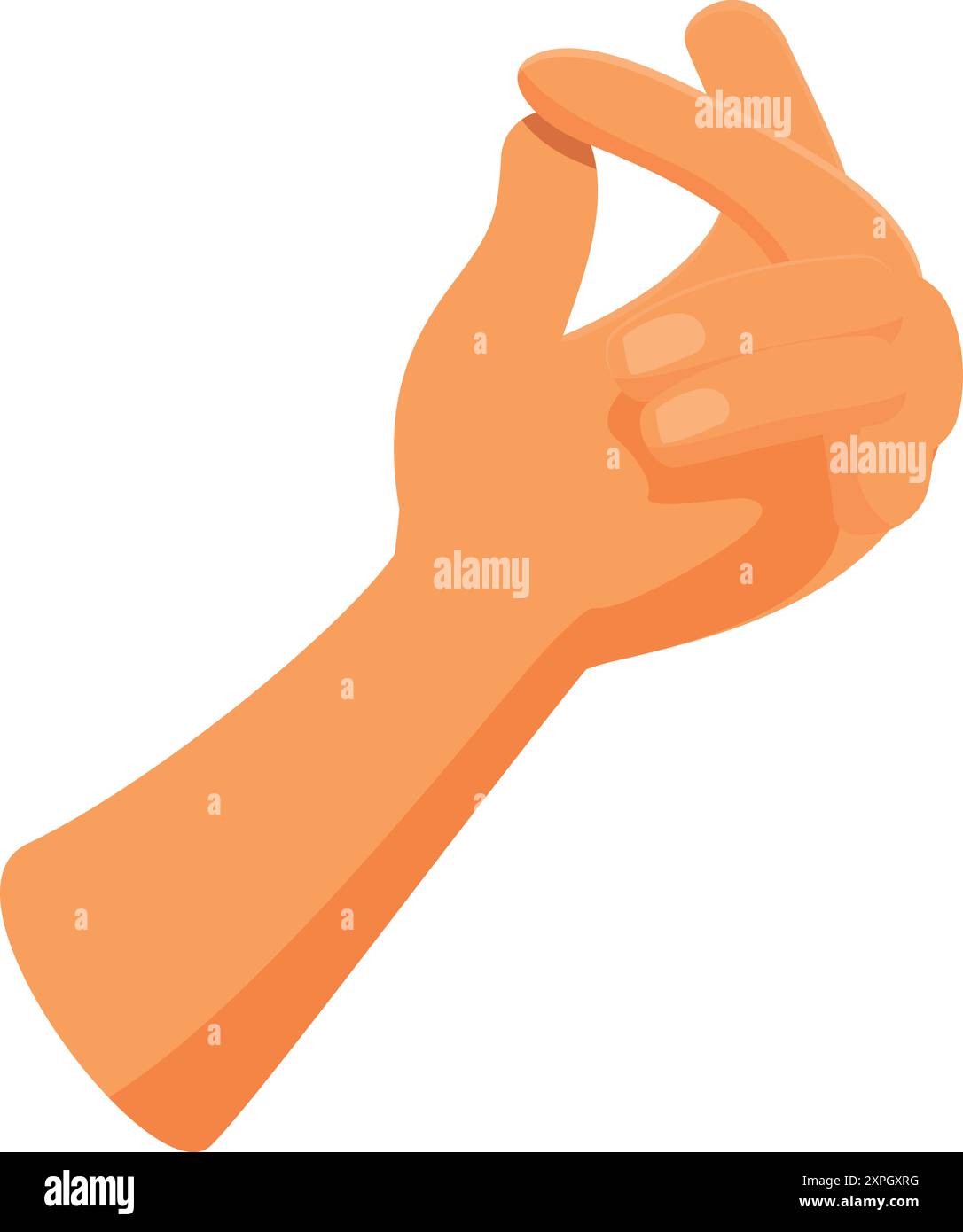 Cartoon hand is pinching its fingers together to indicate a small ...