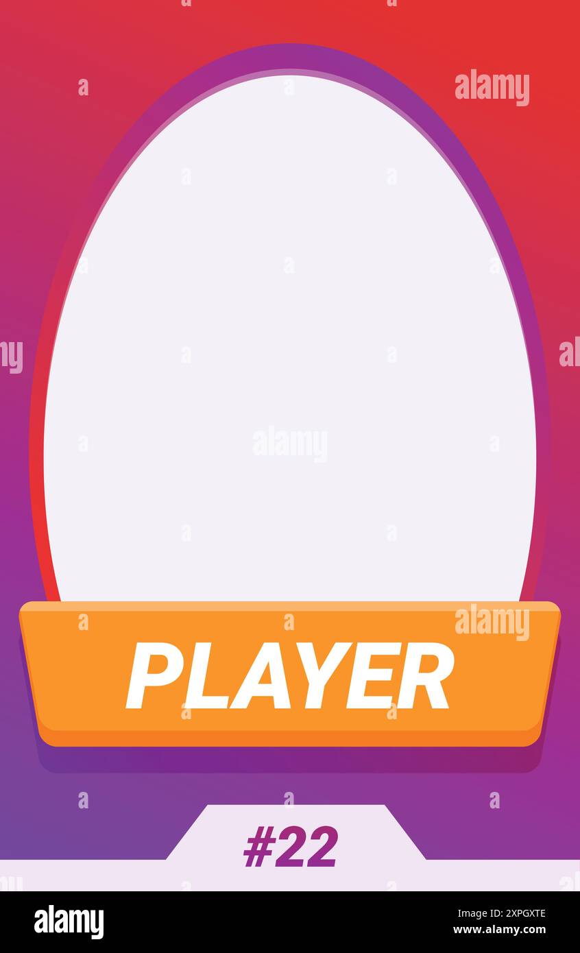 Colorful player card is waiting to display a photo and important ...