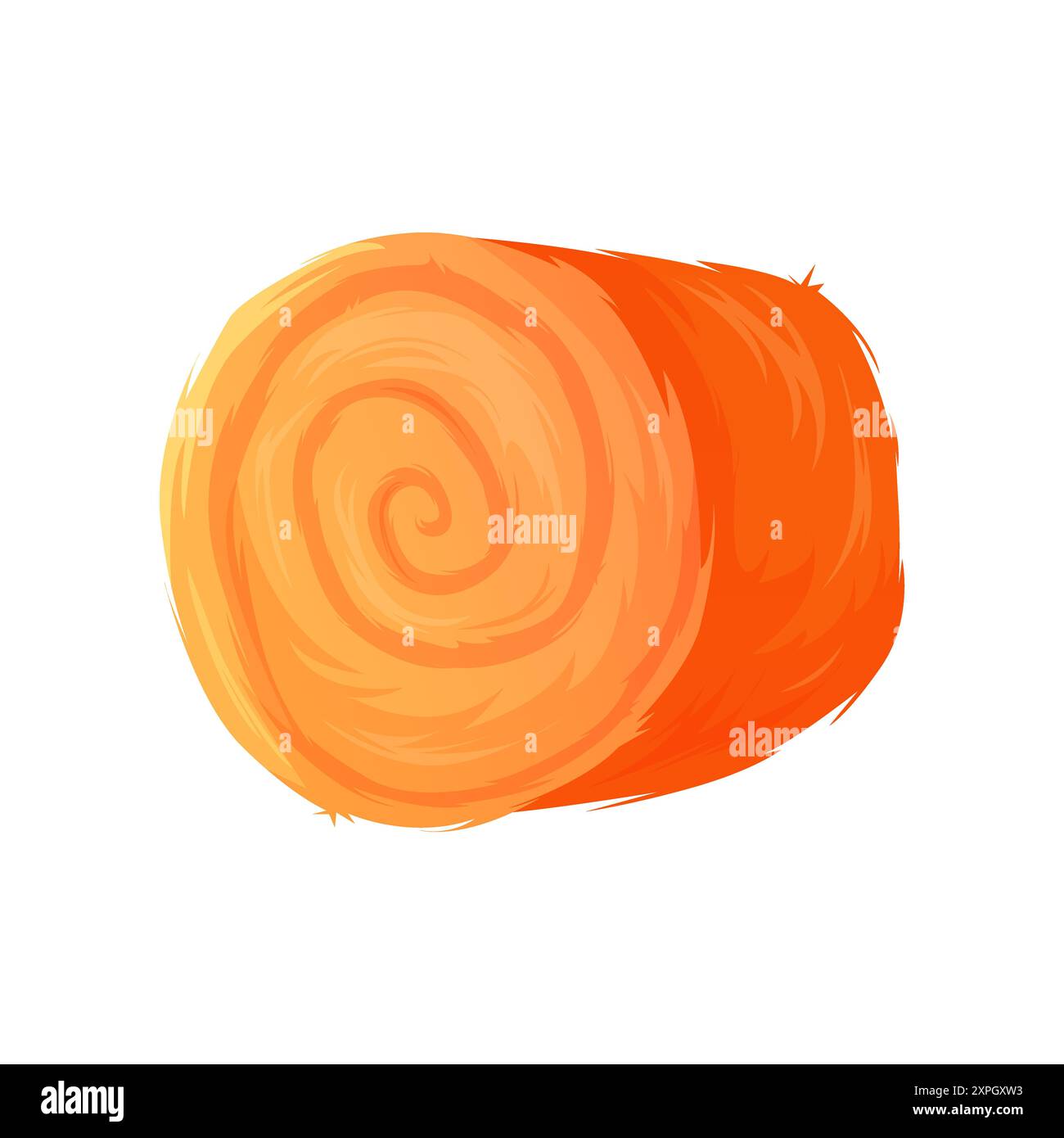 Round hay bale, straw and dry gold grass stack and agriculture fodder ...