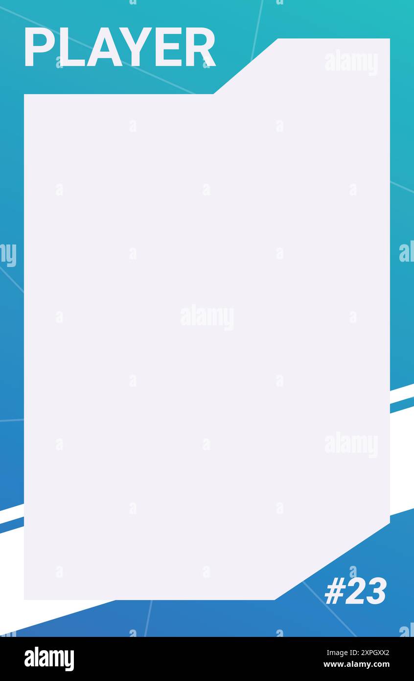 Blue and turquoise graphic design with the word player and the number ...