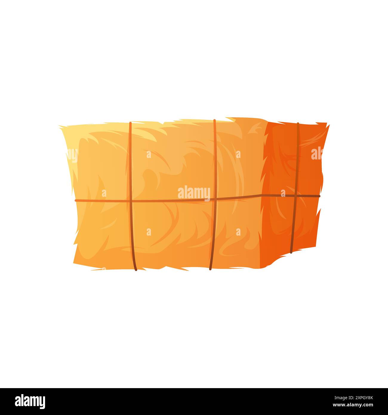 Farm haycock, rural hay stack, dry haystack of rectangle shape with ...