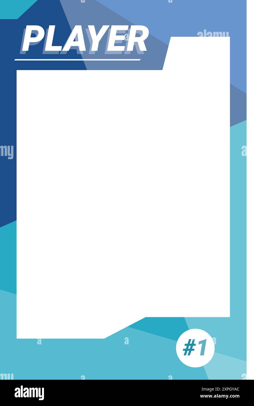 Blue geometric frame with sharp corners for player profiles, featuring ...