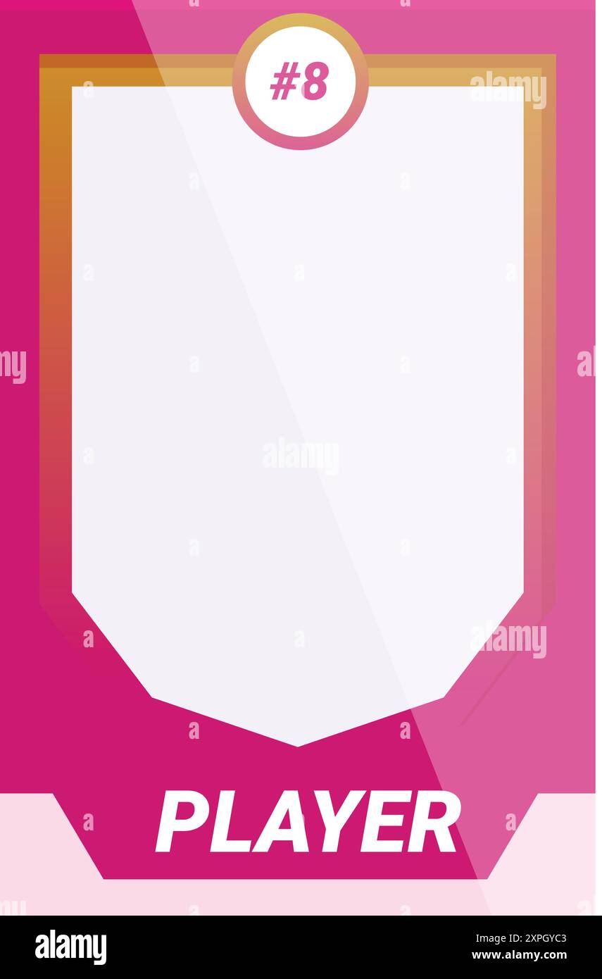 Modern pink and gold player card template with number eight is perfect ...