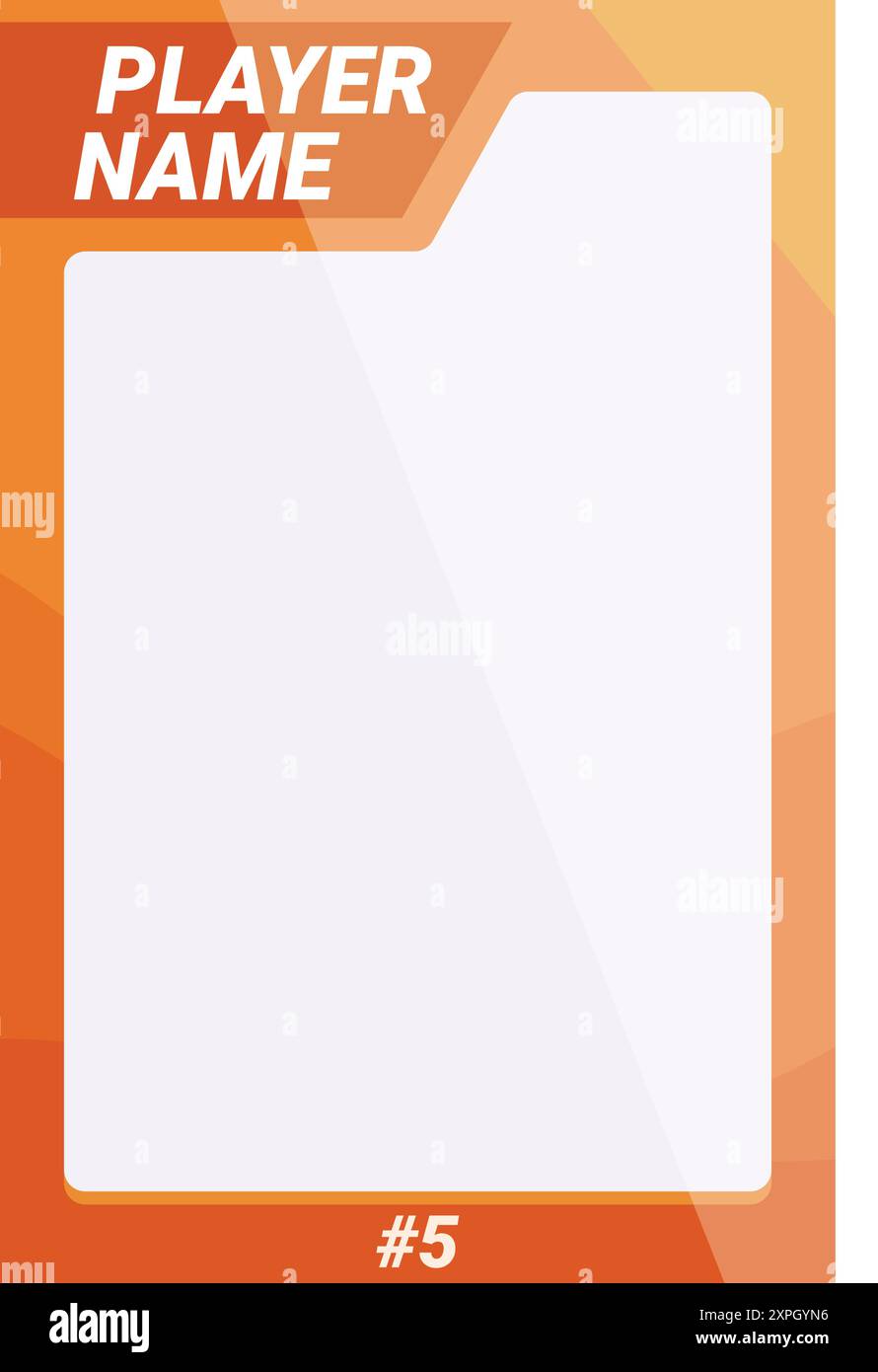 Orange trading card template featuring customizable area for player ...