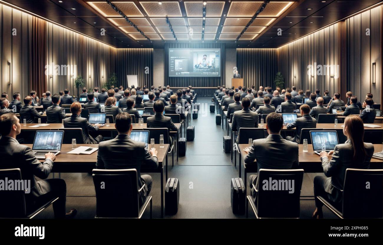 Executives Participating in a Technology-Driven Business Seminar Stock ...