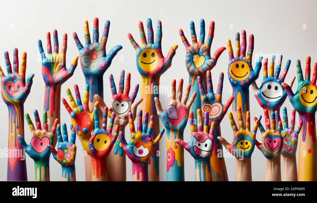 Creative Hand Art Displaying Vibrant Colors and Unique Expressions ...
