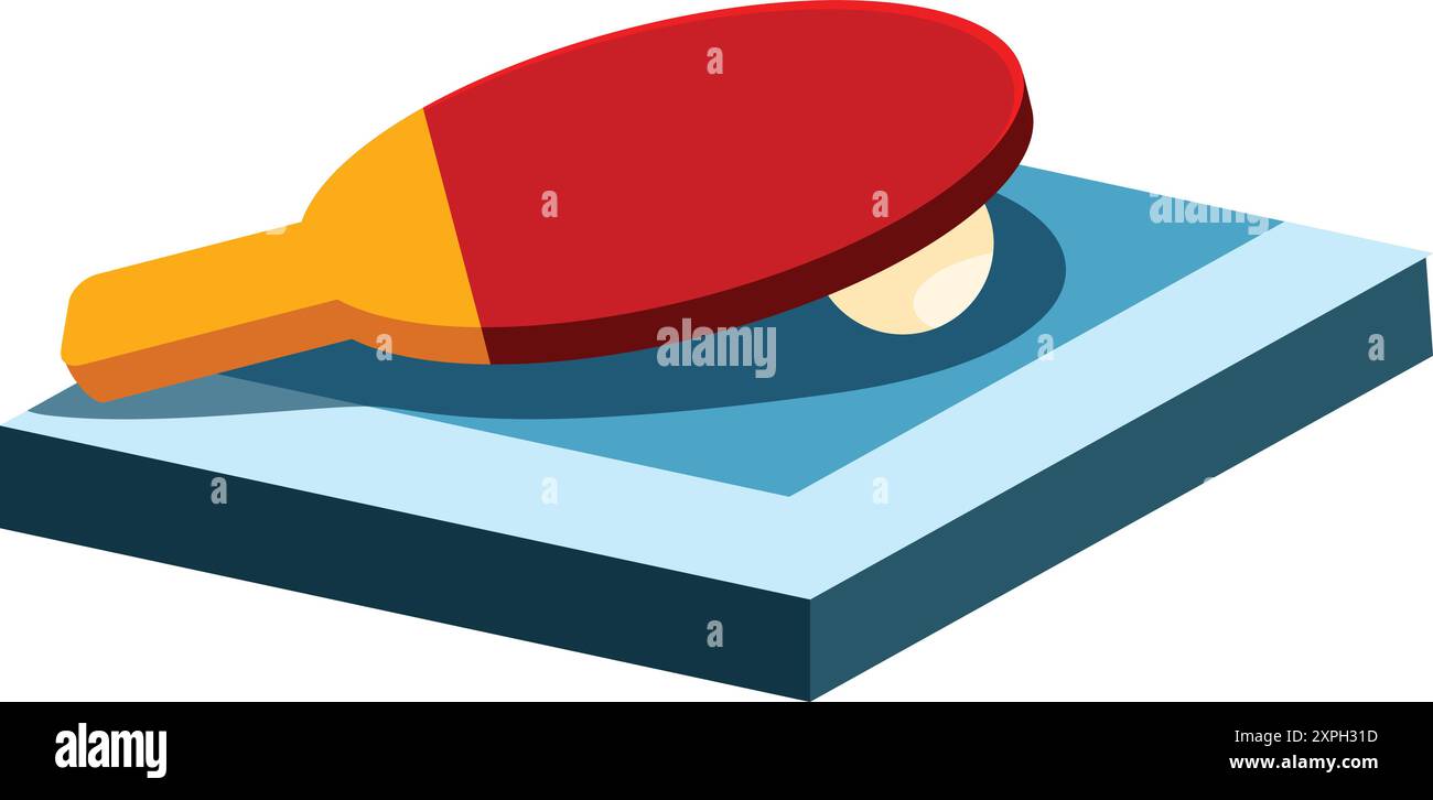 Illustration featuring equipment for playing table tennis, depicting ...