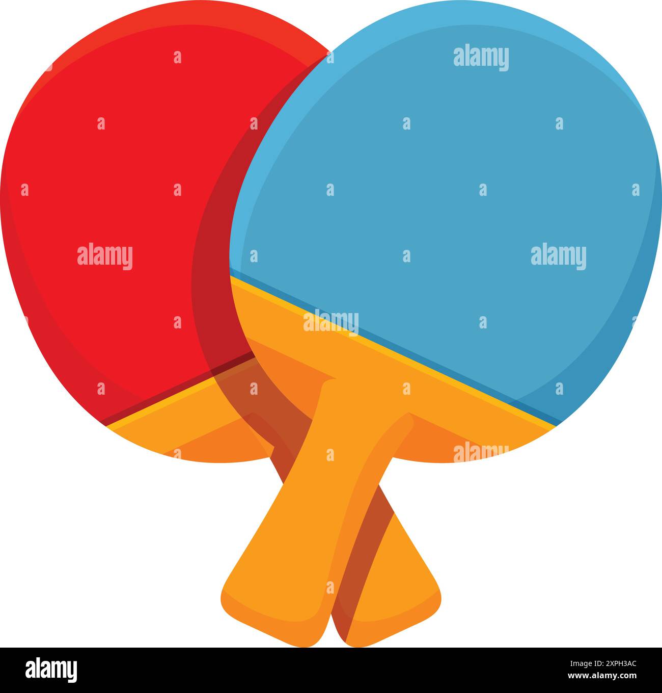 Two table tennis rackets crossing each other on white background Stock ...