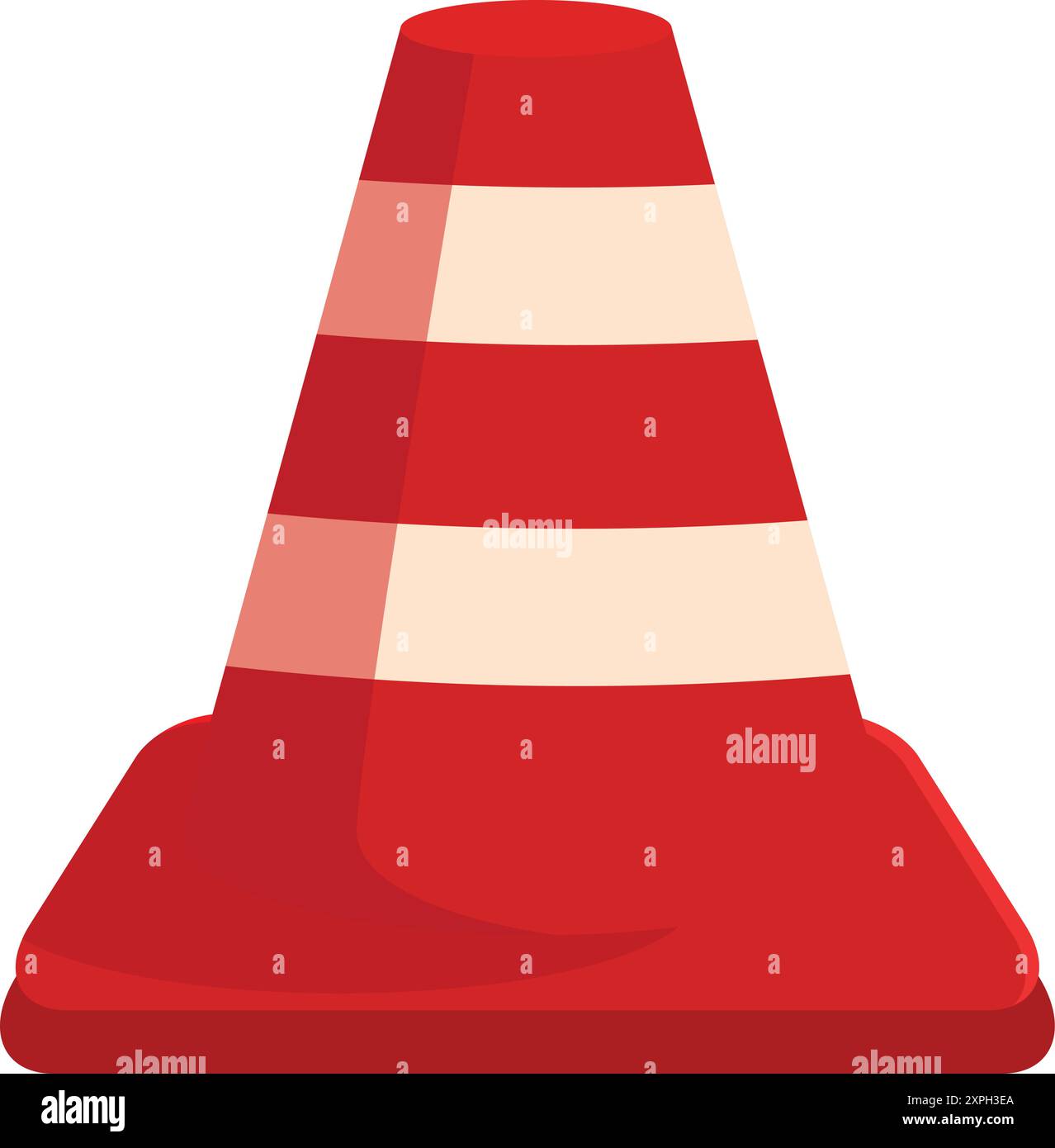 Red traffic cone with white stripes is standing up hi-res stock ...