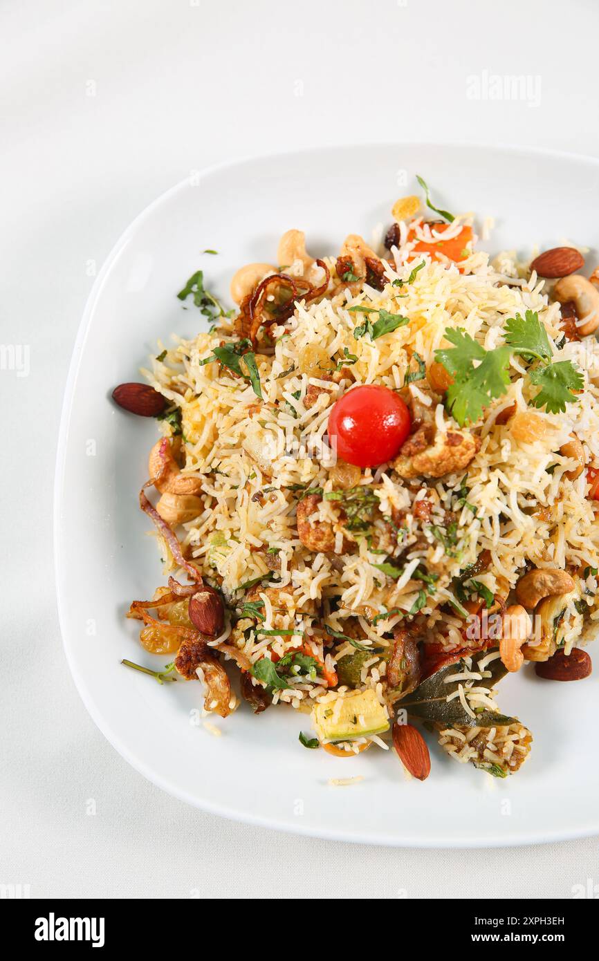 Arabic vegan Biryani rice (Vegetable biryani). Indian basmati rice ...