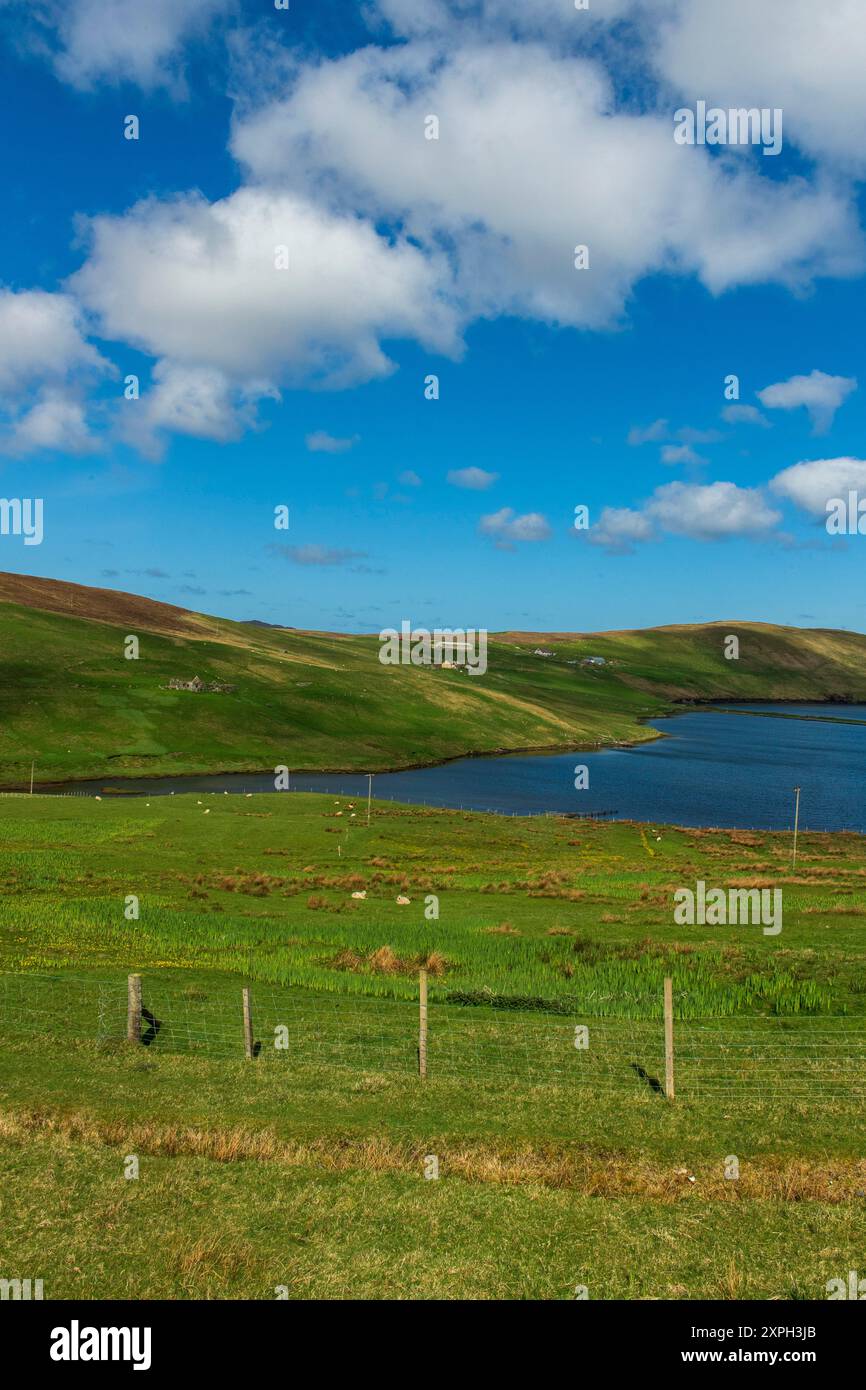 North Roe and Ollaberry landscapes in a sunny Shetland Islands Stock ...