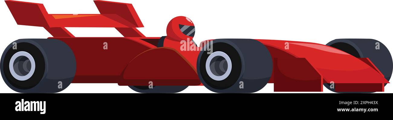 Racing driver is driving a red formula one car on a white background ...