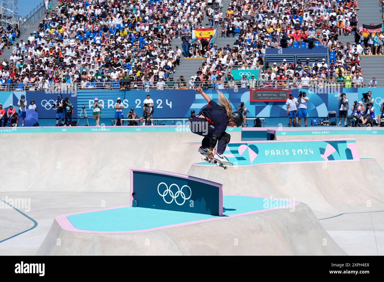 Sky Brown of Great Britain competes during the women's skateboarding ...