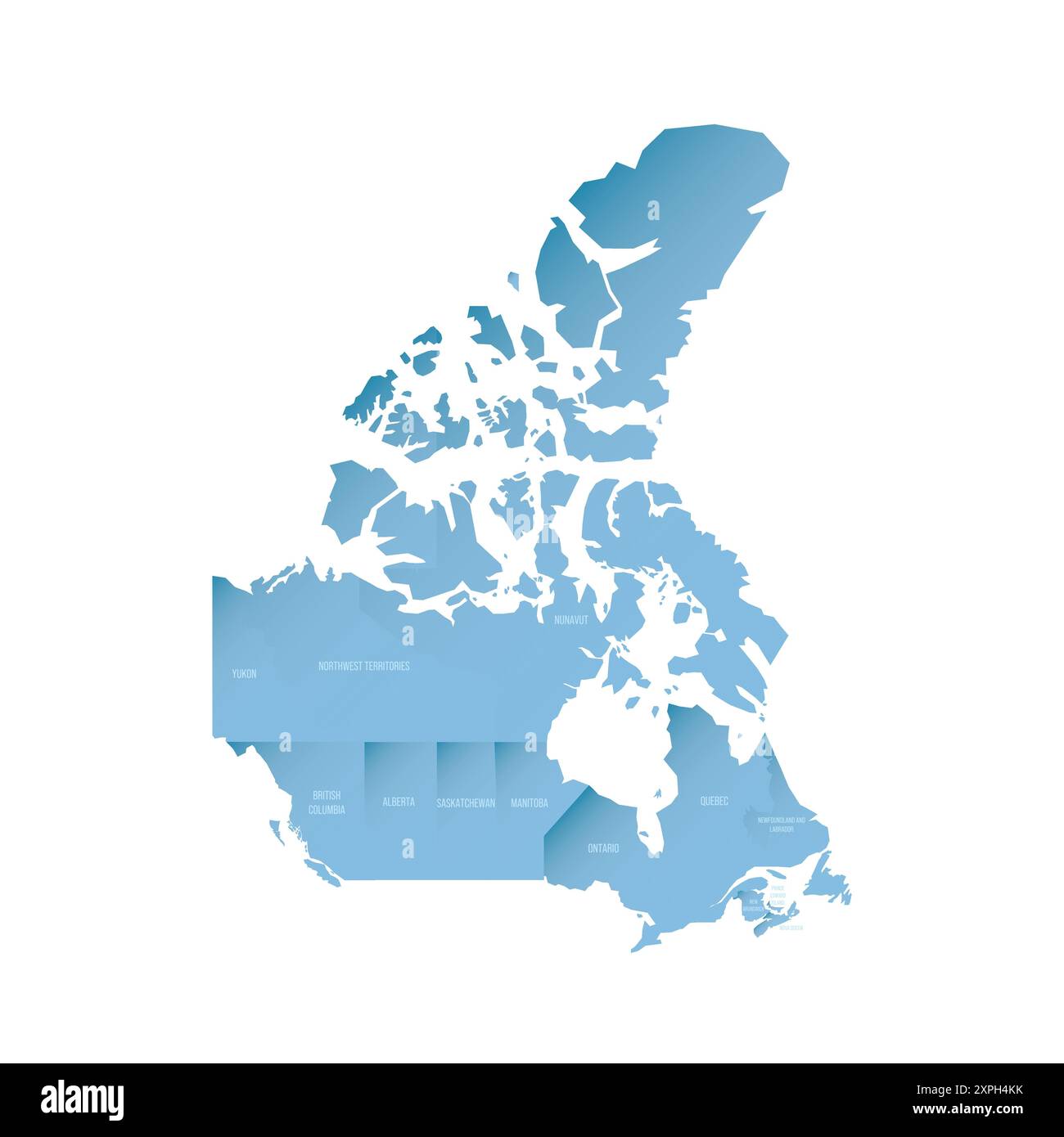 Canada political map of administrative divisions - provinces and ...