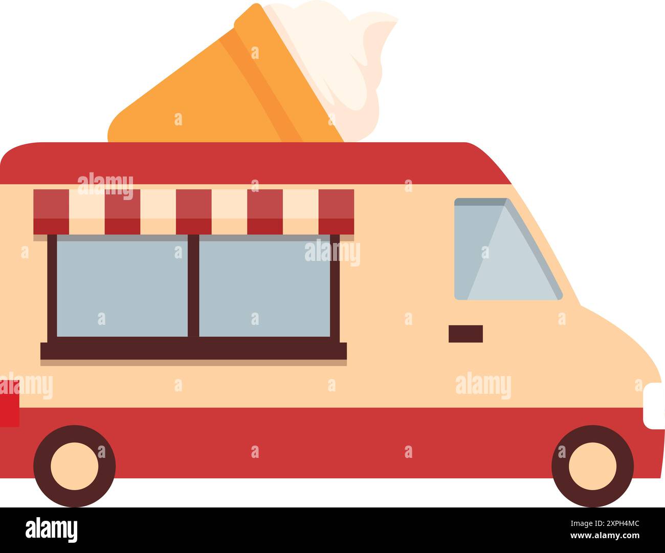 Ice cream food truck serving refreshing ice cream cones and frozen ...