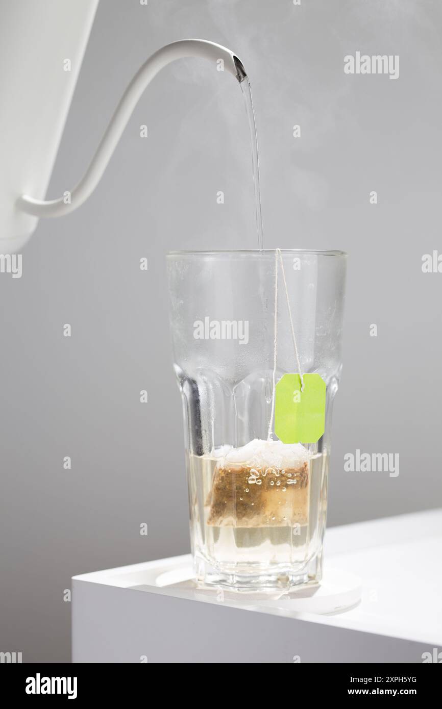 A moment of tranquility frozen in time as water cascades into tea ...