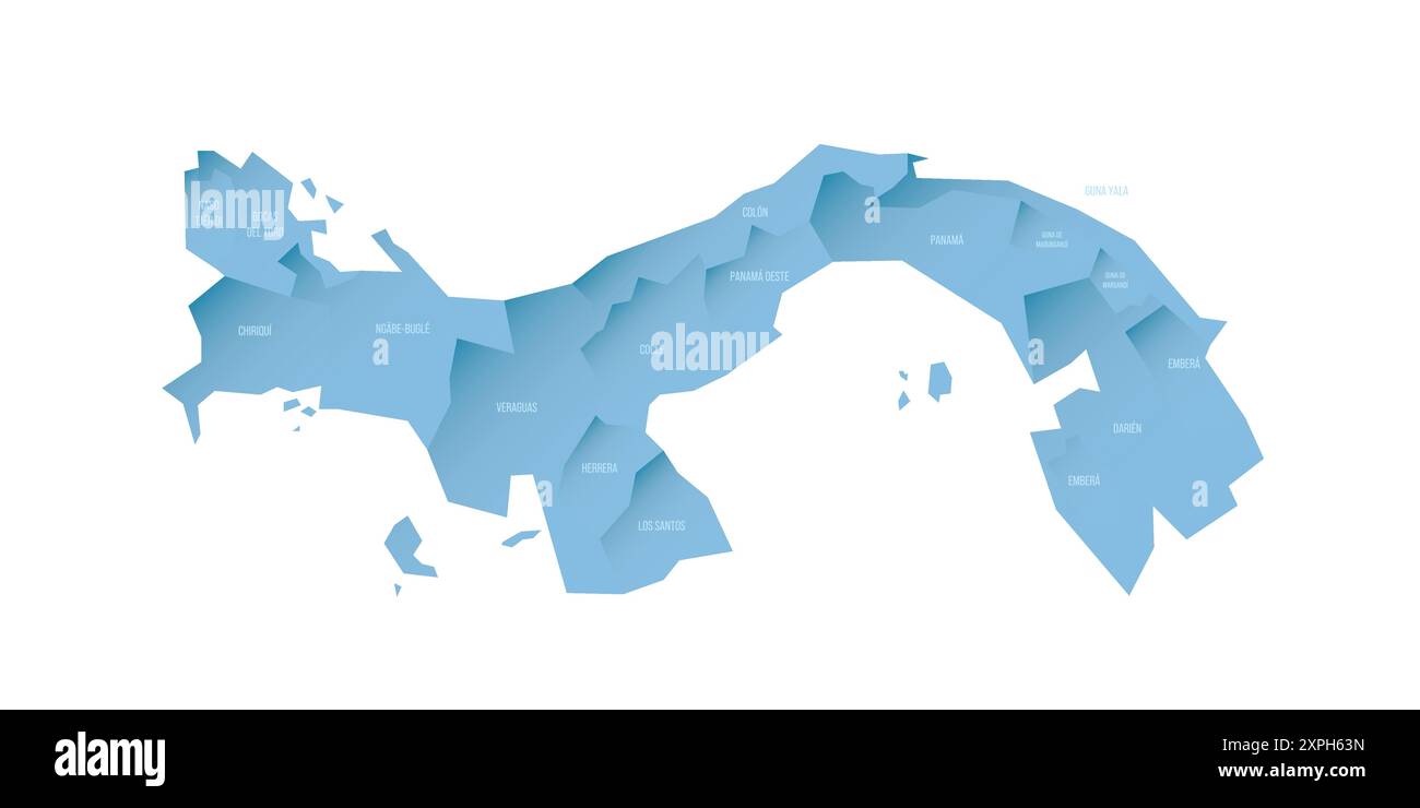 Panama political map of administrative divisions - provinces. Shaded ...
