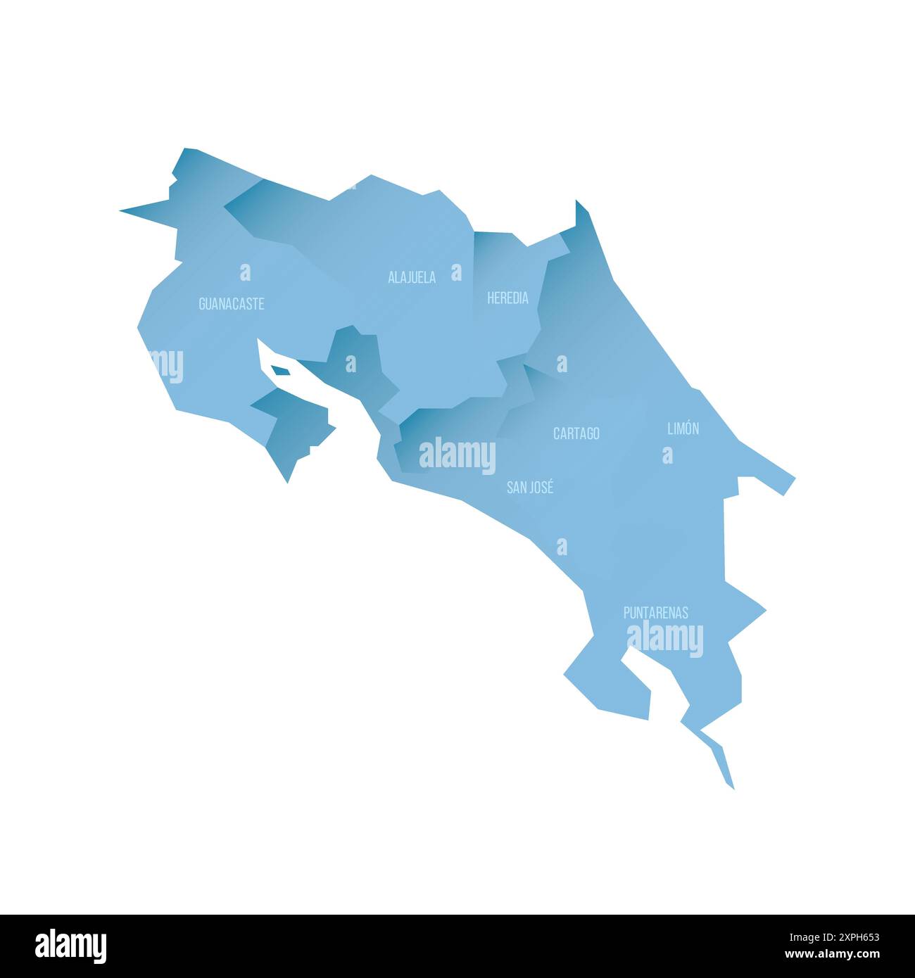 Costa Rica political map of administrative divisions - provinces ...