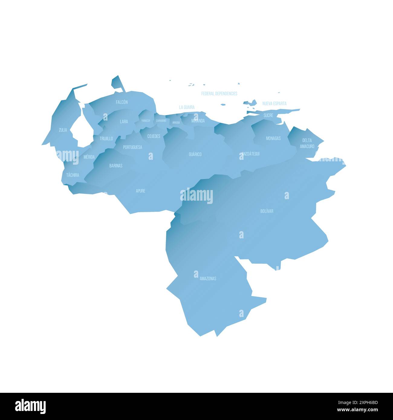 Venezuela political map of administrative divisions - states, capital ...